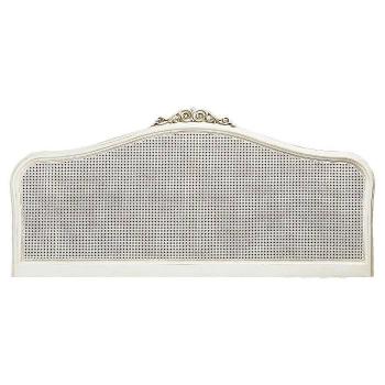 Ivory Painted French Inspired Rattan Headboard